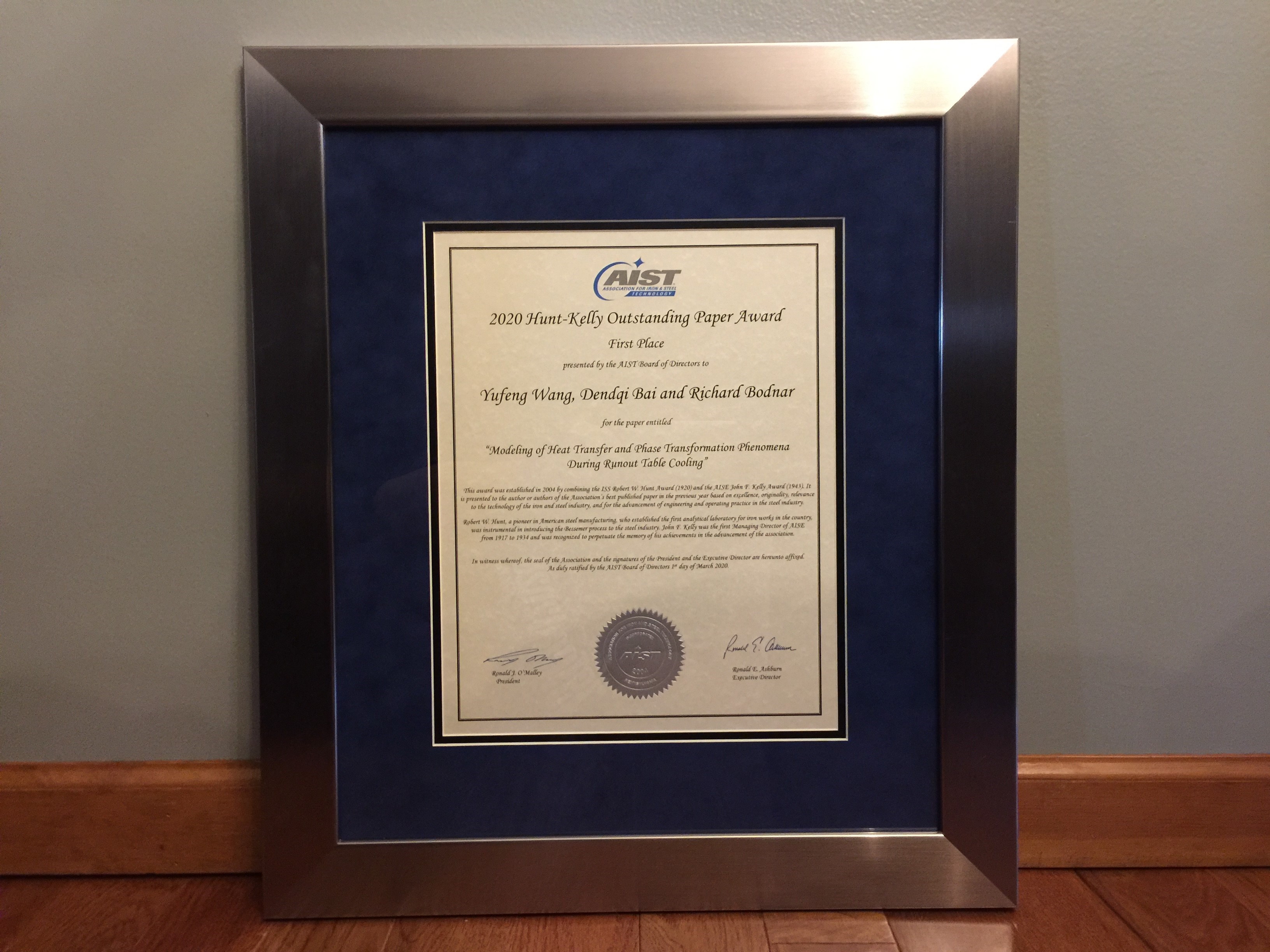 Hunt-Kelly Outstanding Paper Award | The American Institute of Mining ...